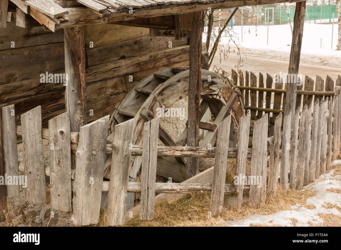 abandoned historic old wooden water mill house, waterwheel Stock Photo ...