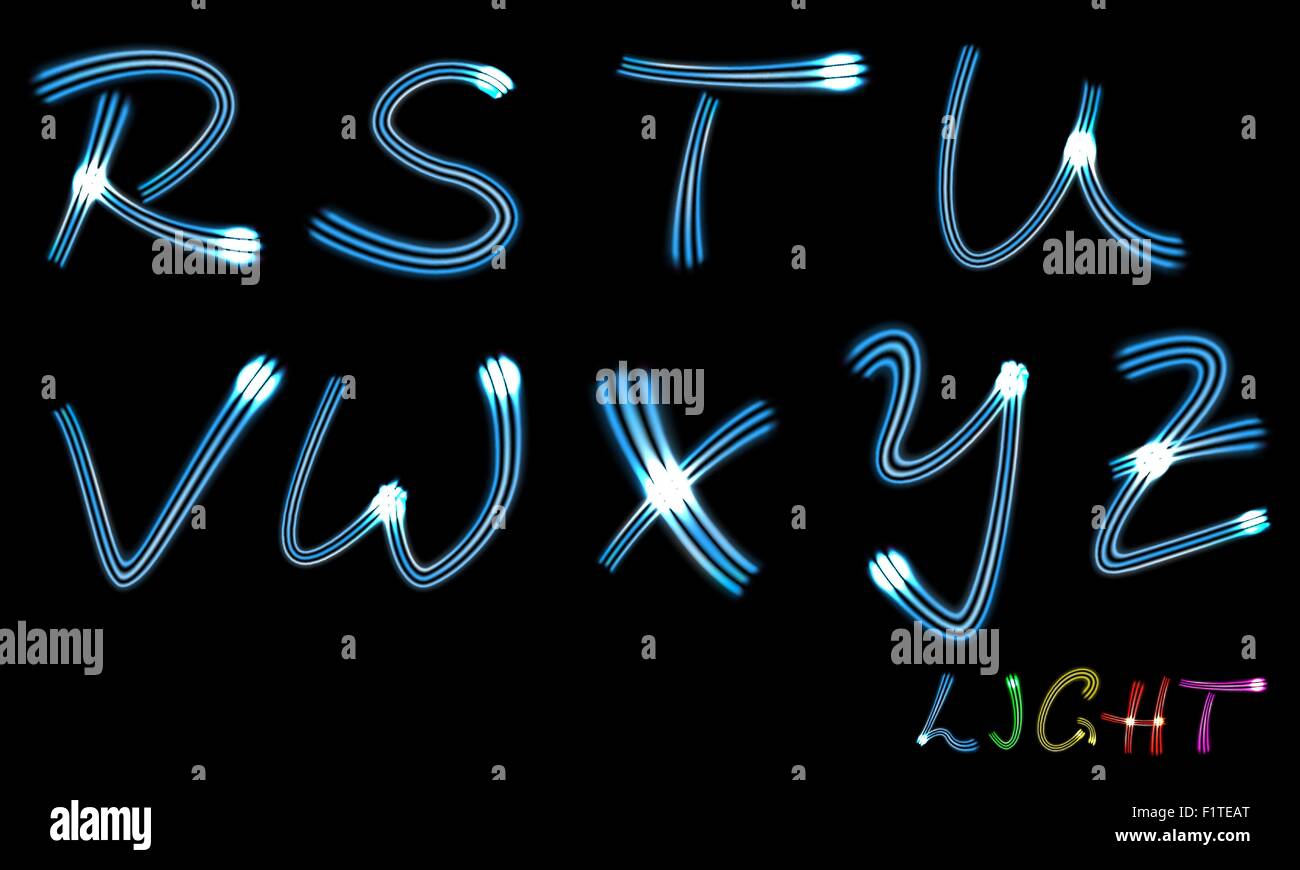 Bright neon letters violet glowing font hi-res stock photography and ...