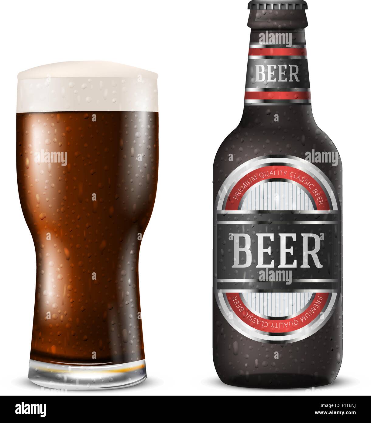 Dark brown glass bottle Stock Vector Images - Alamy