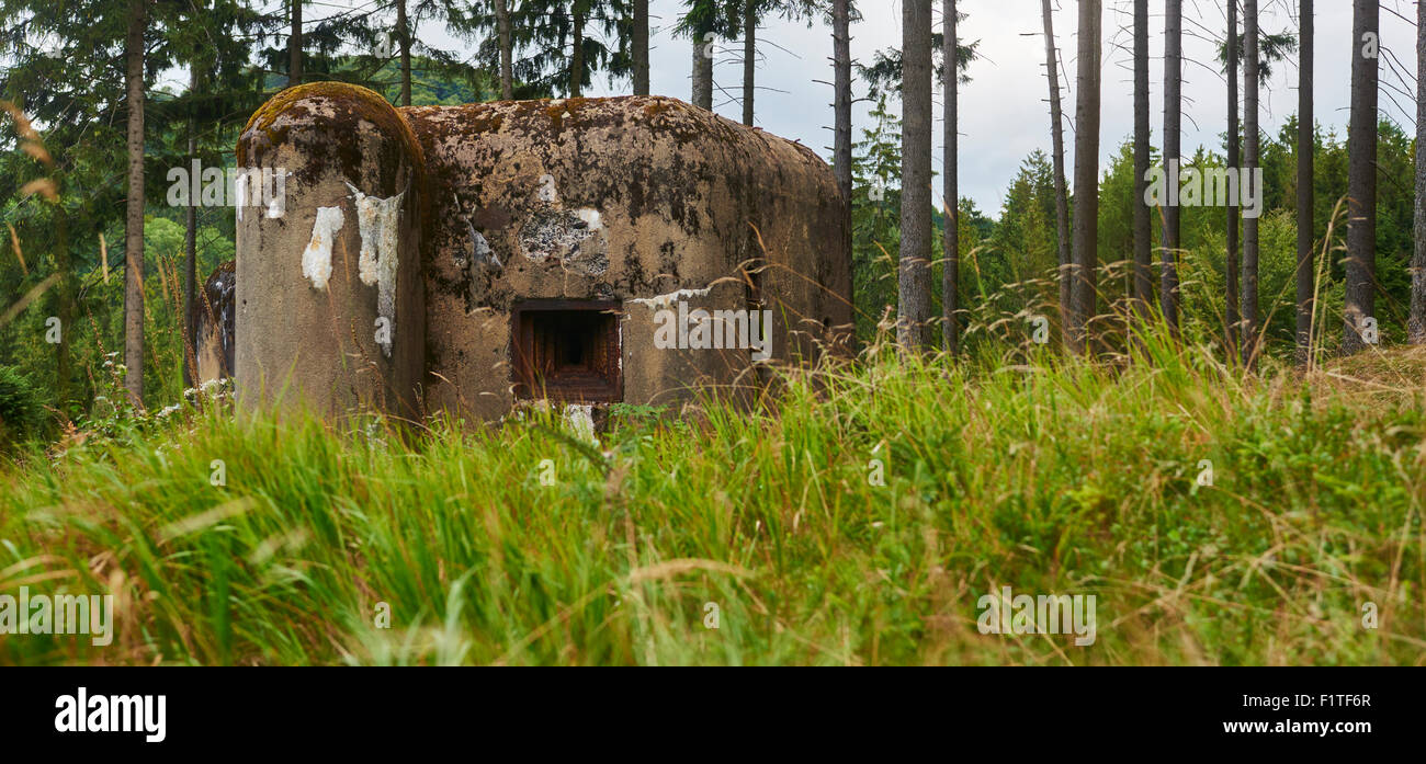 Ropik bunker - Czechoslovak - Germany border fortifications Stock Photo ...