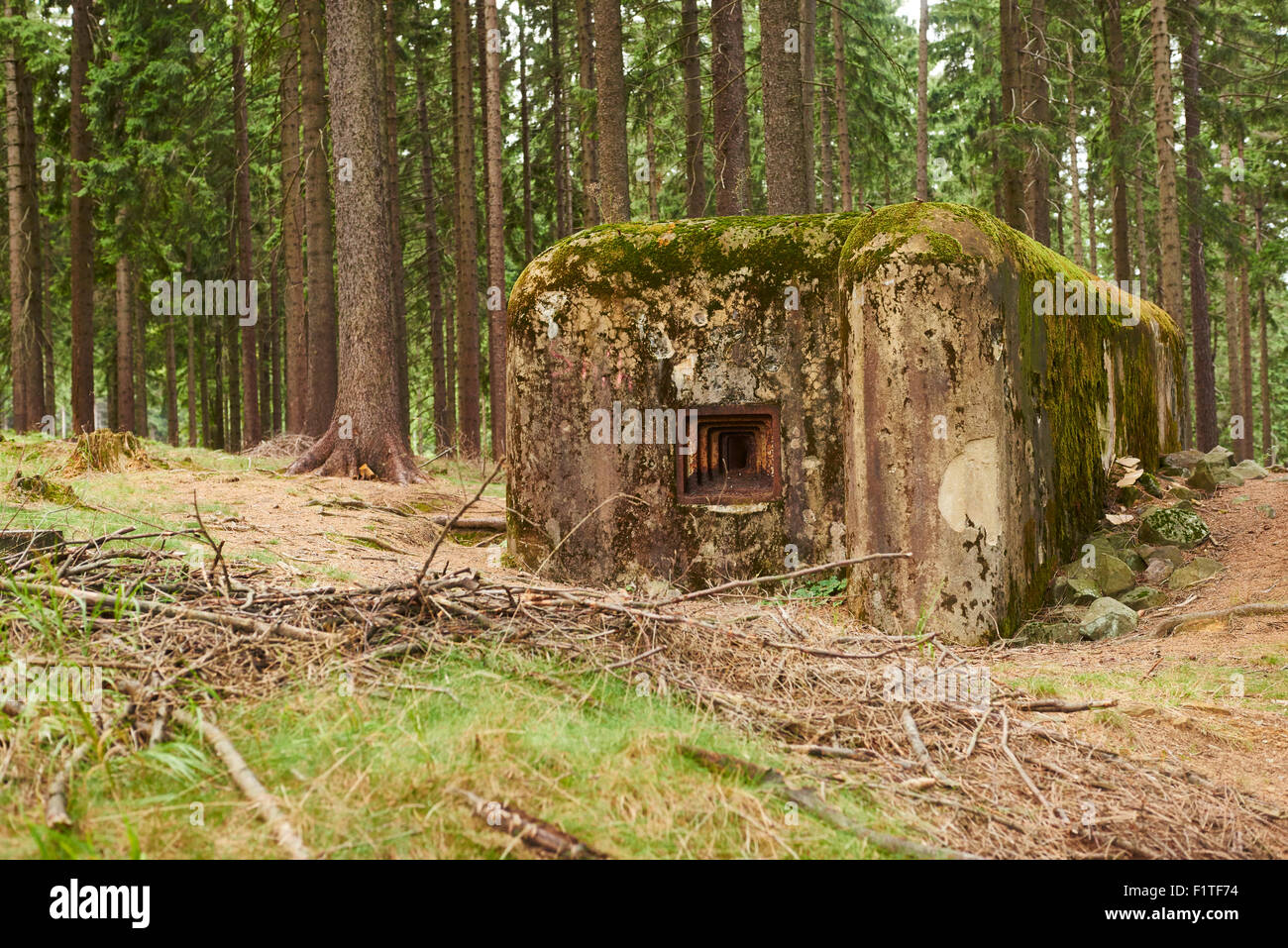 Ropik bunker - Czechoslovak - Germany border fortifications Stock Photo ...