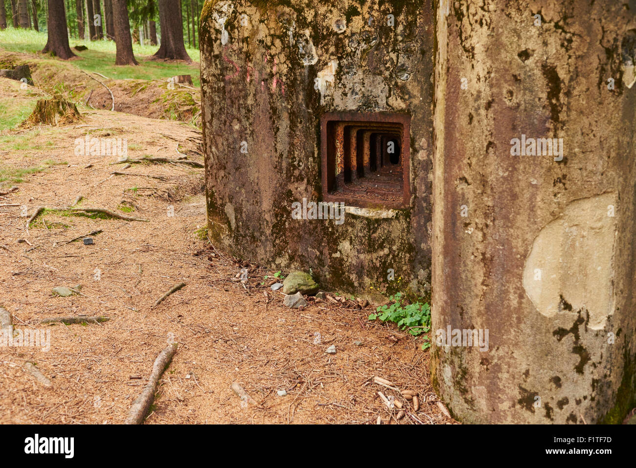 Ropik bunker - Czechoslovak - Germany border fortifications Stock Photo ...