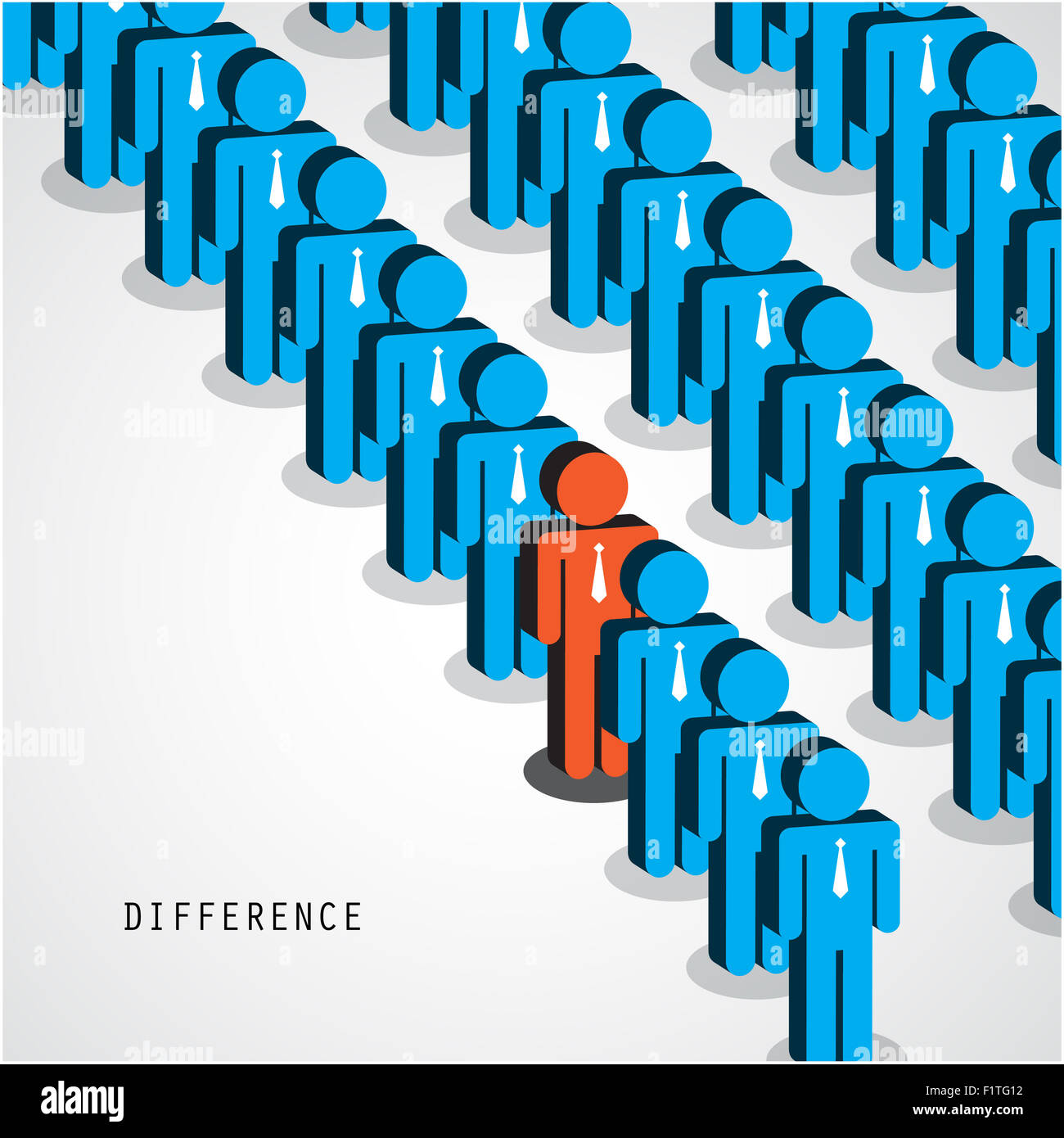Businessman standing out from the crowd. Business idea and difference ...