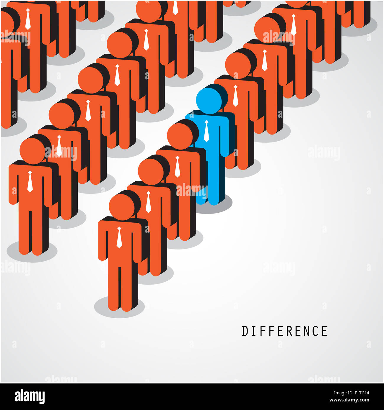Businessman standing out from the crowd. Business idea and difference ...