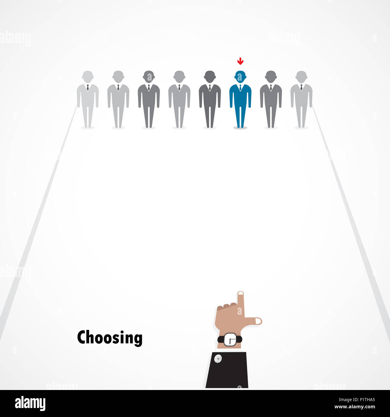 Boss choosing the perfect businessman for the job. Business idea ...