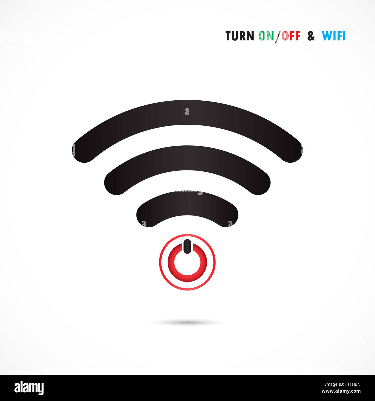 Turn On-Off switch sign and wifi sign. Technology and business ...