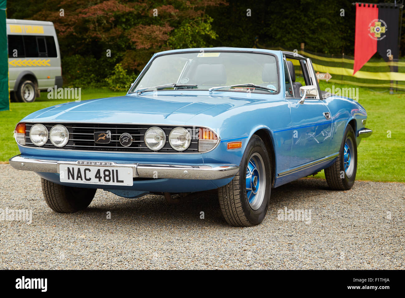 A Triumph stag at Picton castle Vintage car rally, Pembrokeshire, Wales ...