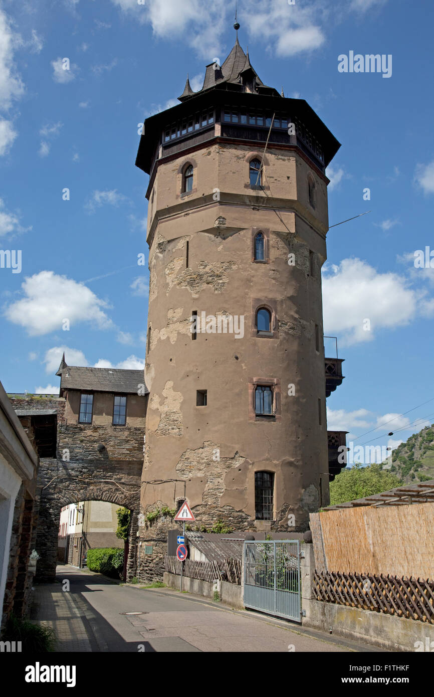 Tower and old town wall Oberwesel UNESCO Heritage Site Rhineland ...