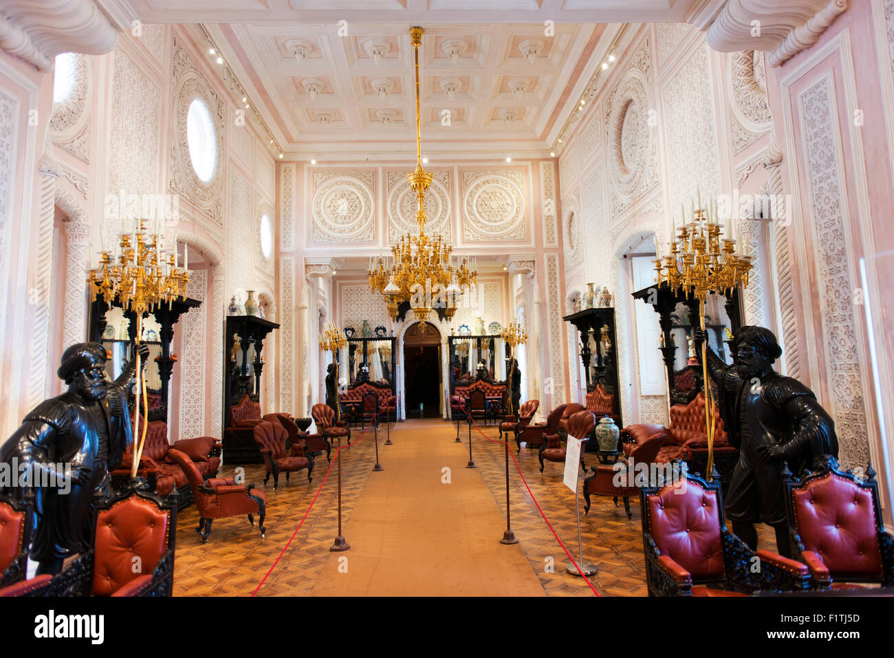 The ballroom of the Pena National Palace, near Sintra Stock Photo - Alamy