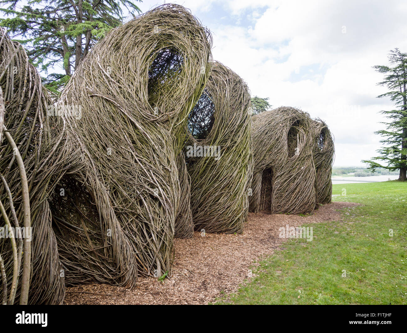 Entourage a Patrick Dougherty Sculpture in bent wood. This ephemeral ...