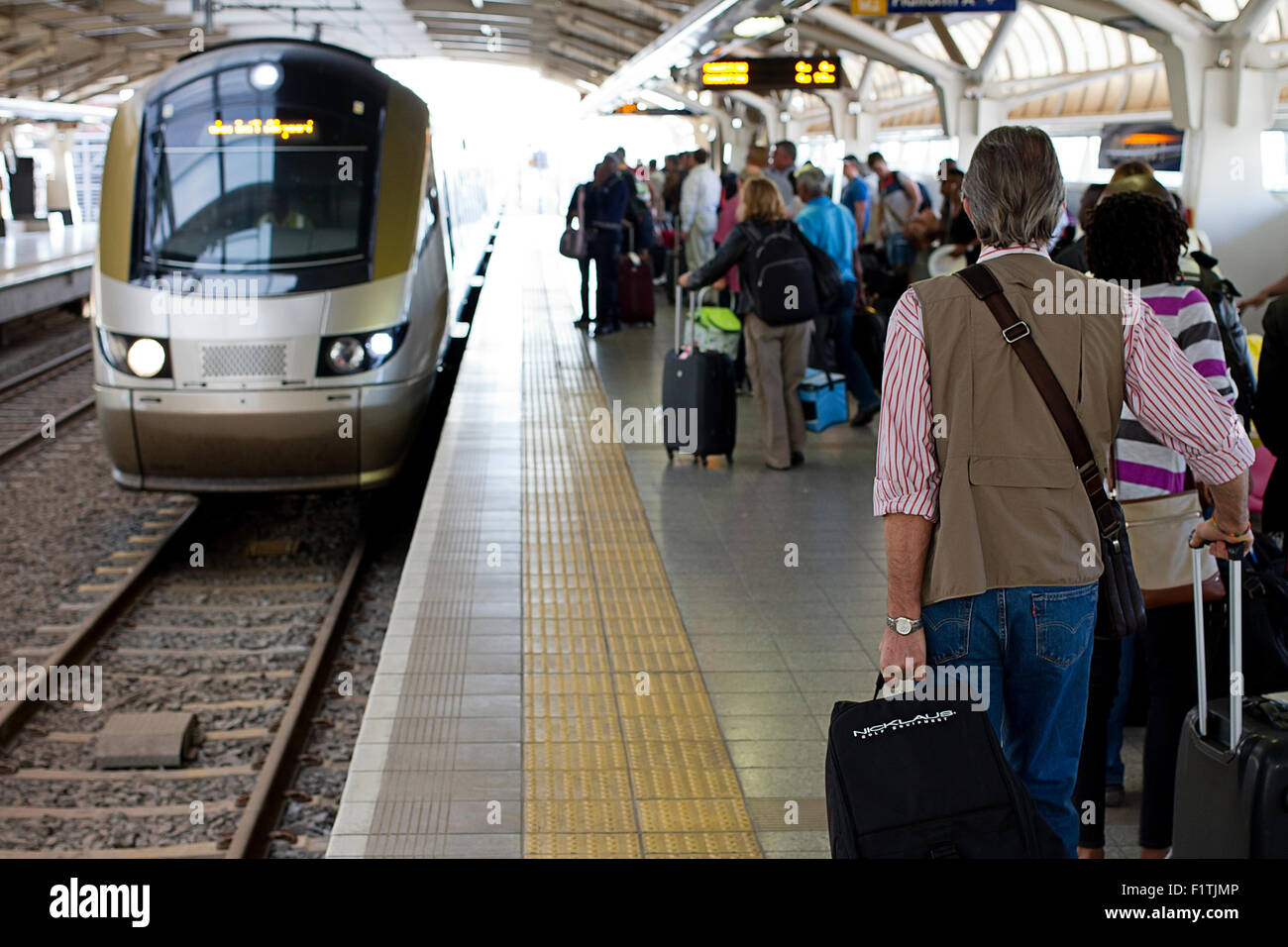 Gautrain train arriving at OR Tambo airport, Johannesburg Stock Photo ...