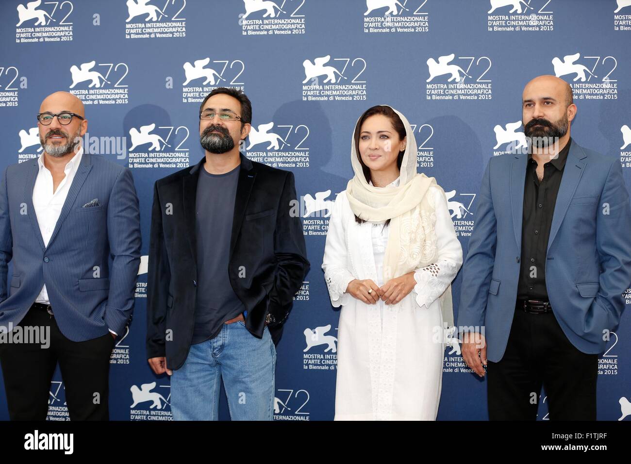 Venice, Italy. 7th Sep, 2015. (L-R) Actor Amir Aghaei, director Vahid ...