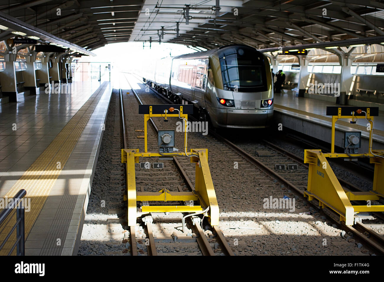 Gautrain train arriving at OR Tambo airport, Johannesburg Stock Photo ...