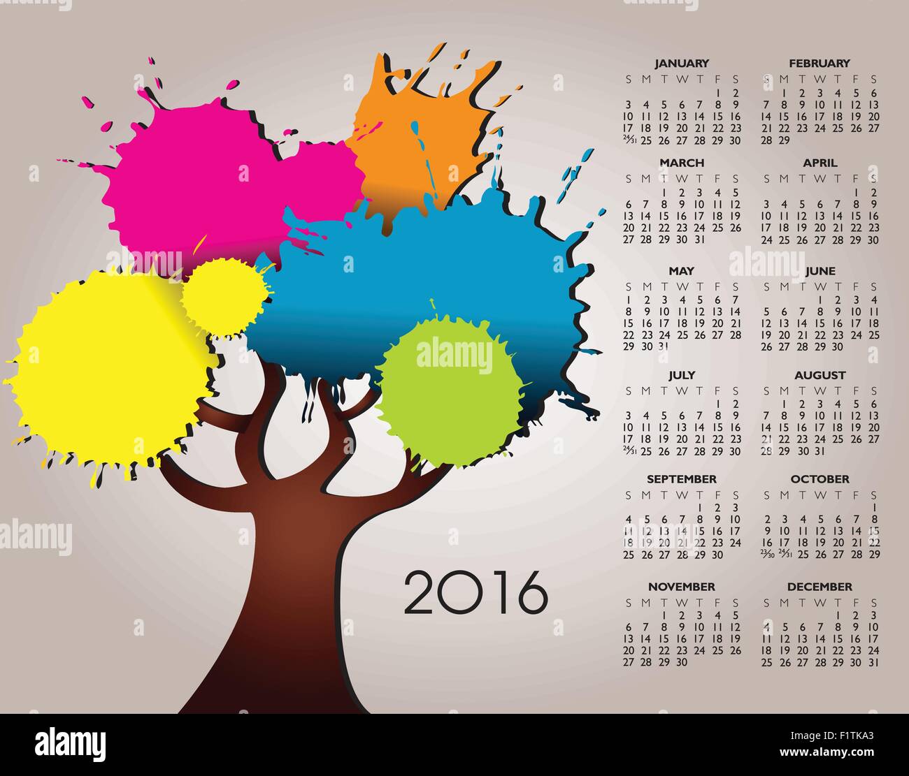 Floral calendars Stock Vector Images - Alamy