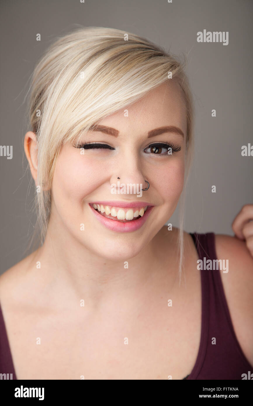 Winking hi-res stock photography and images - Alamy