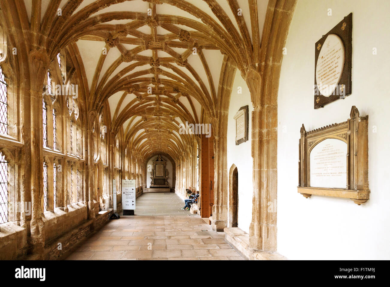 Wells Cathedral cloisters interior, Wells, Somerset England UK Stock ...