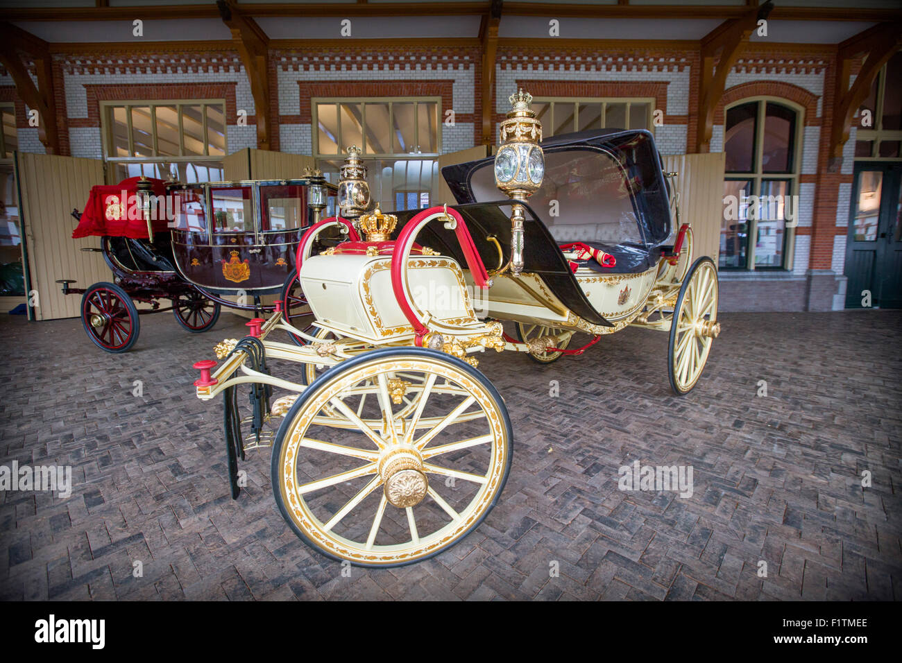 Ladies carriage the Creme Caleche at Palace het Loo for the exhibition ...