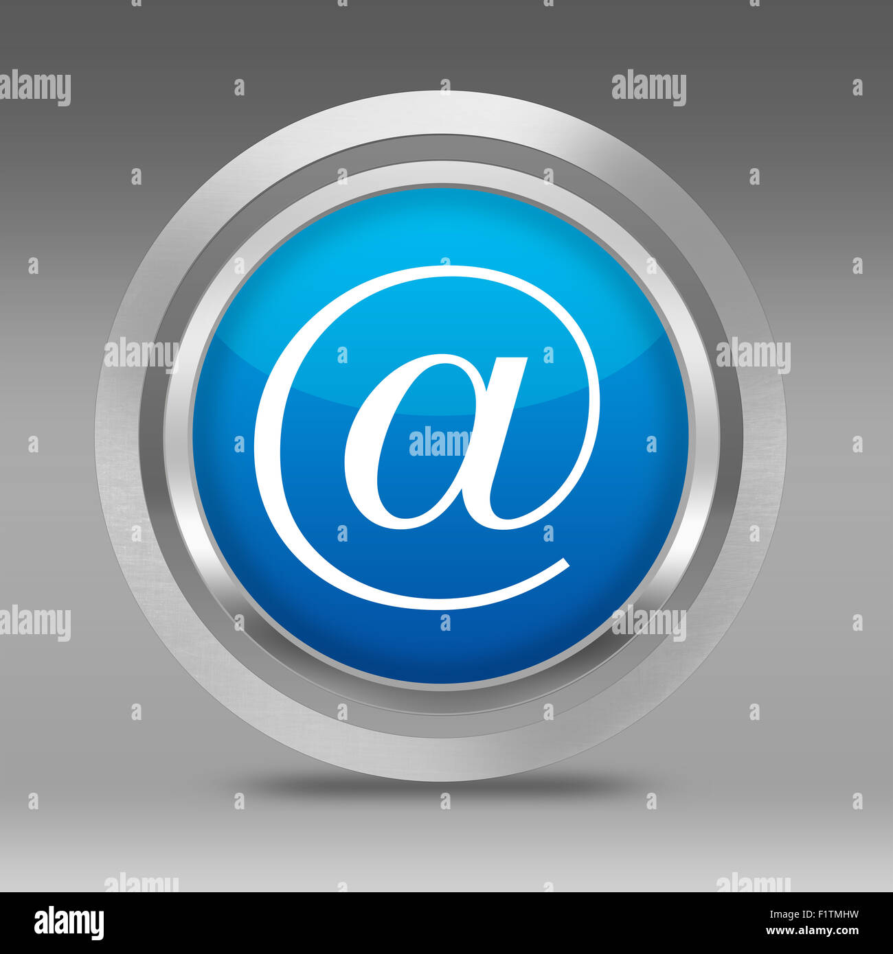 white at sign symbol on metallic 3d circle with shadow selection path ...