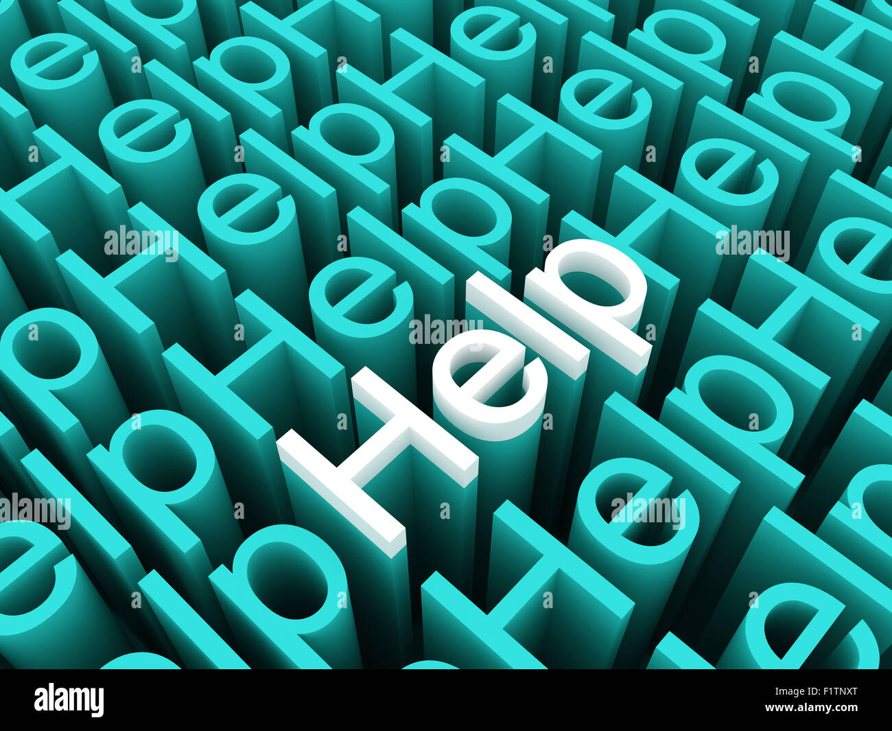 White 3D help text on help text pattern Stock Photo - Alamy
