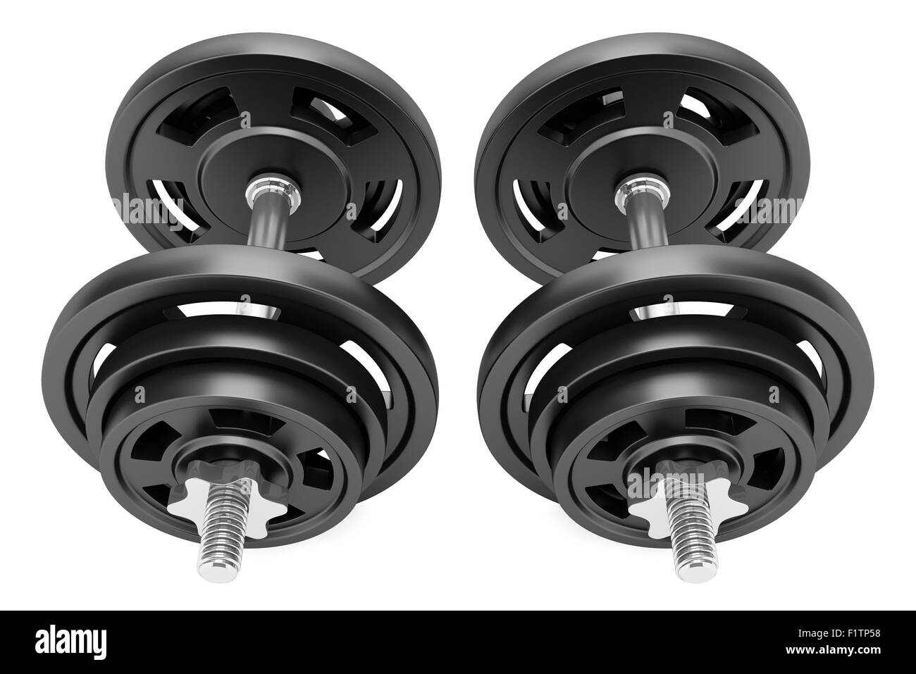 Dumbbells on white background Black and White Stock Photos & Images - Alamy