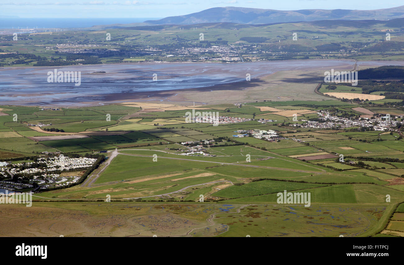 aerial view of Cark Airfield, North West Parachute Centre skydive ...