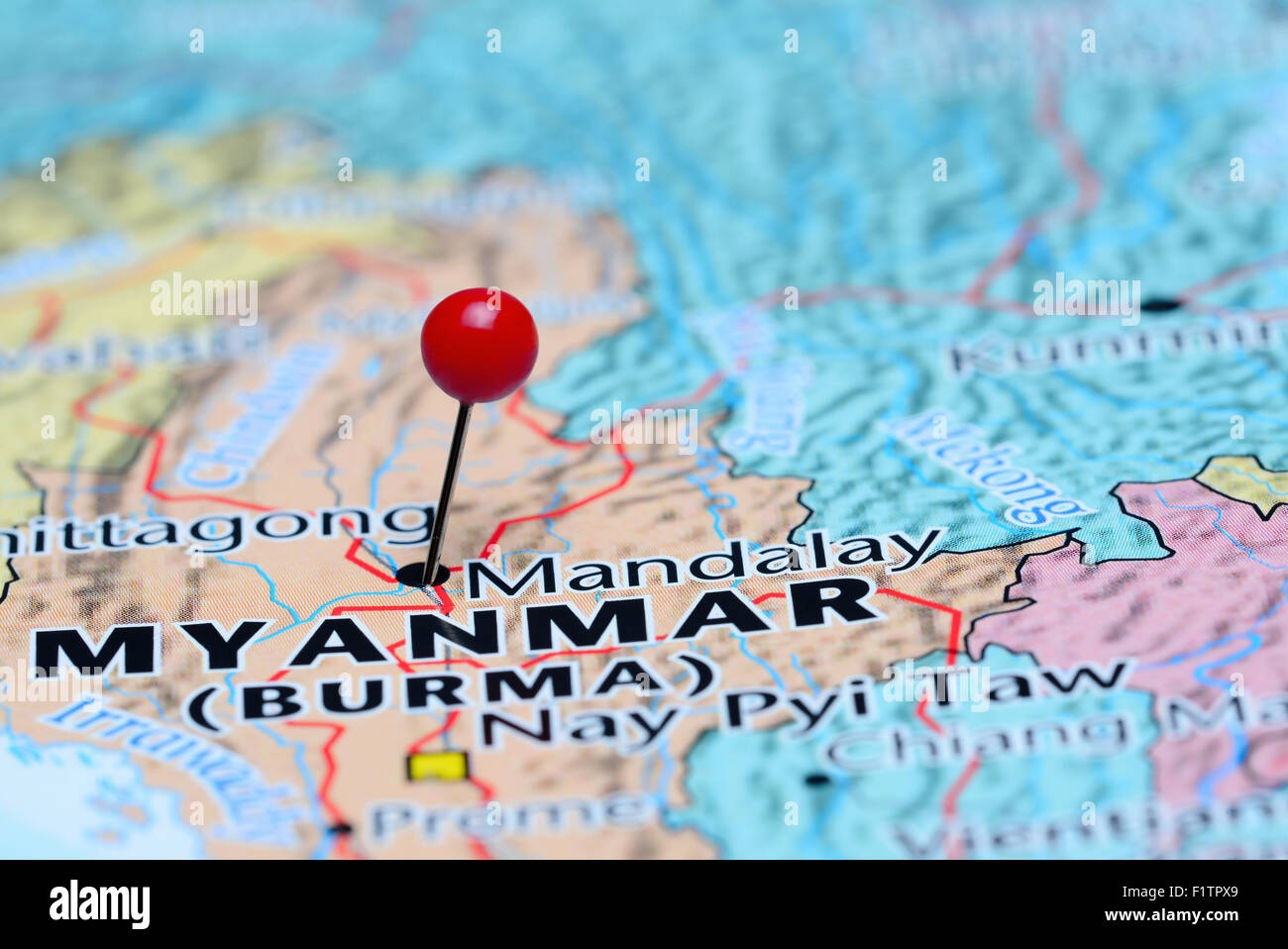 Mandalay map hi-res stock photography and images - Alamy