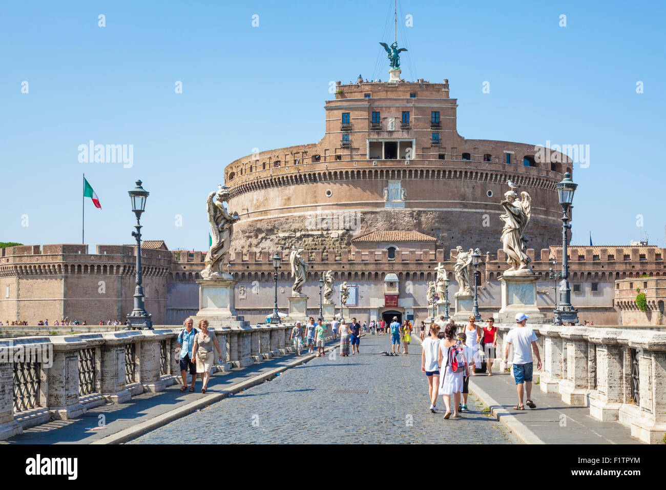 Castel' Sant Angelo from Ponte Sant'angelo Lungotevere Castello Roma ...