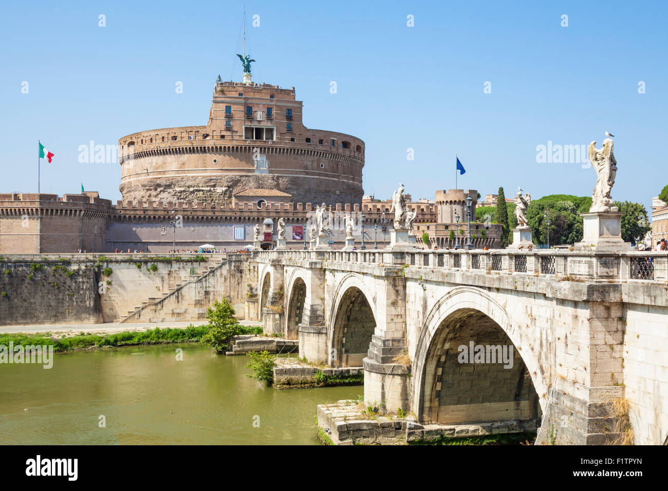 Castel Sant'Angelo from Ponte Sant'angelo Lungotevere Castello Roma ...
