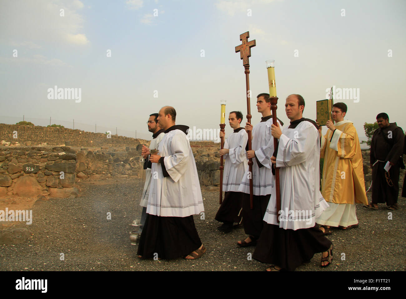 Israel, the Sea of Galilee, the Franciscan Pilgrimage to Capernaum, the ...