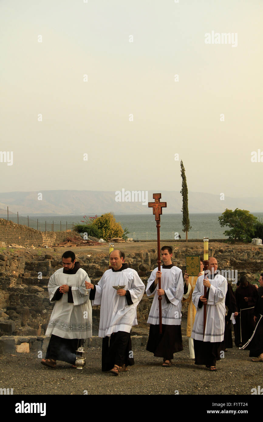 Israel, the Sea of Galilee, the Franciscan Pilgrimage to Capernaum, the ...