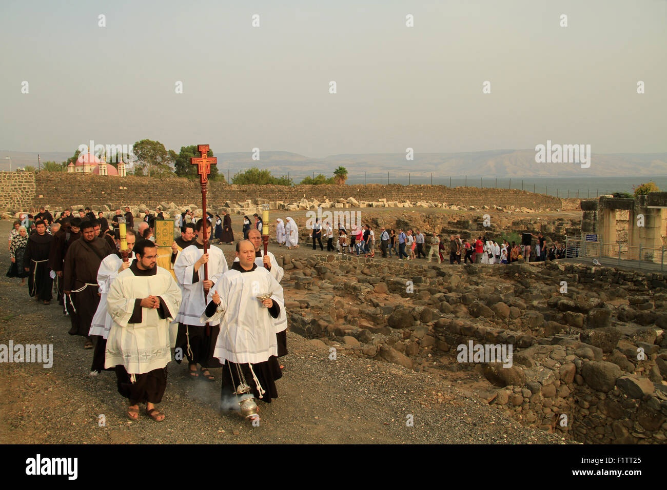 Israel, the Sea of Galilee, the Franciscan Pilgrimage to Capernaum, the ...