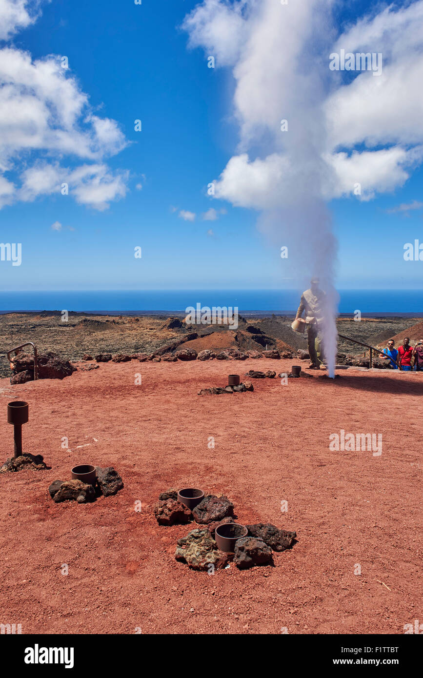 Water introduced into a hole in the surface of the volcano is ...