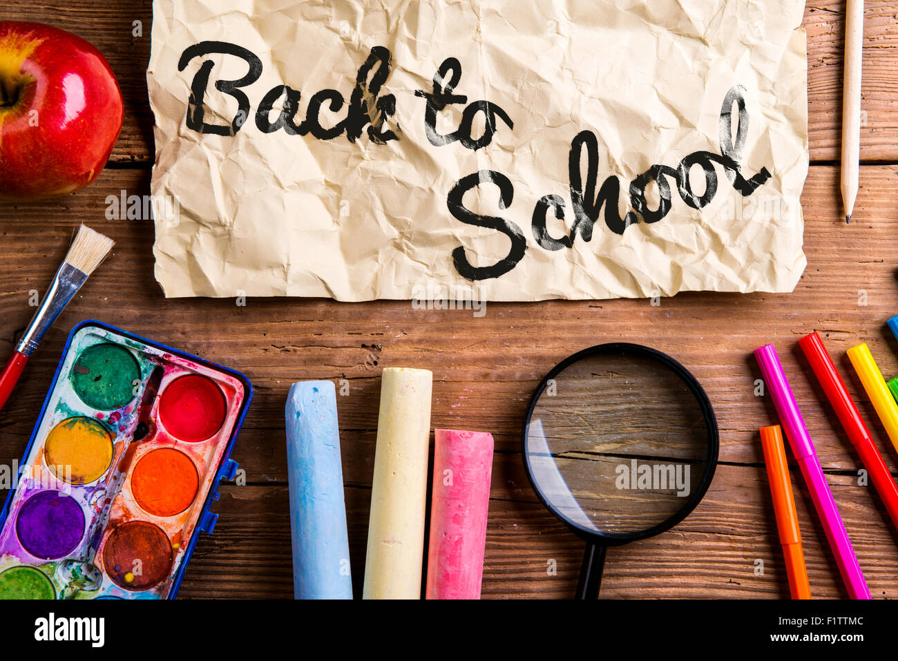 Back to school composition Stock Photo - Alamy