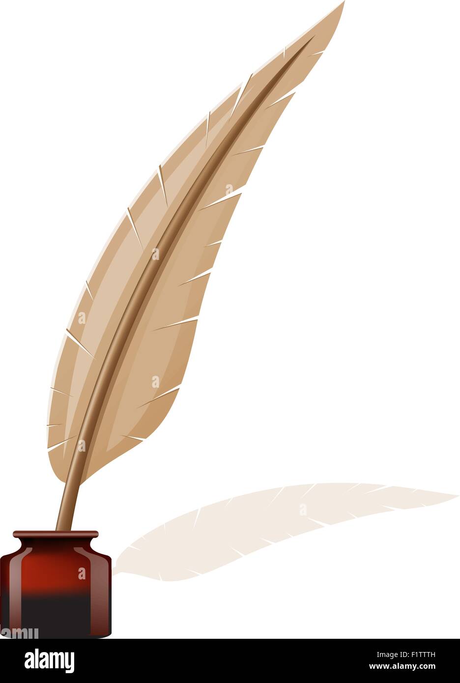 feather and ink-pot vector illustration Stock Vector Image & Art - Alamy