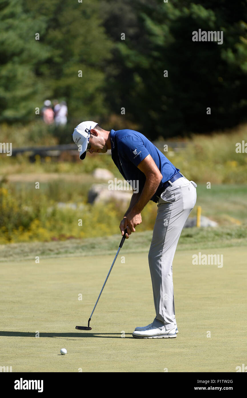 Norton, Massachusetts, USA. 7th Sep, 2015. Cameron Tringale putts the ...