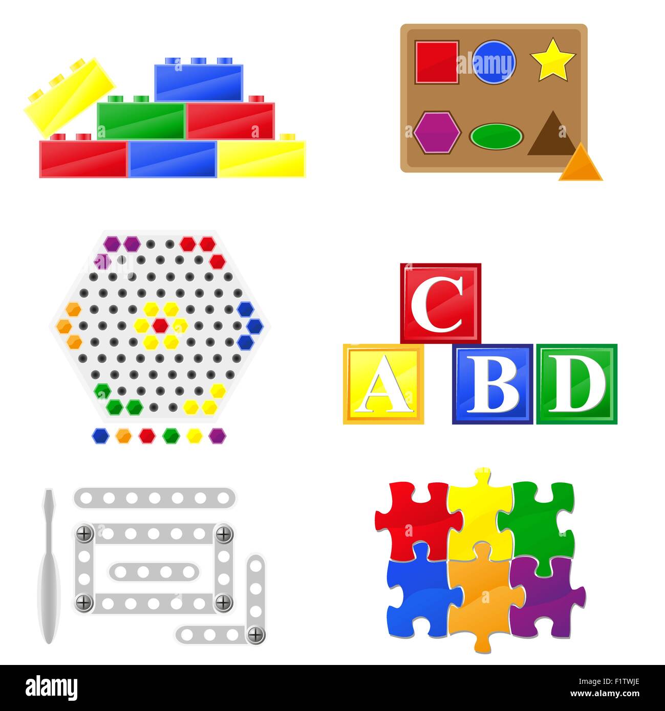 icons educational toys for children vector illustration Stock Vector ...