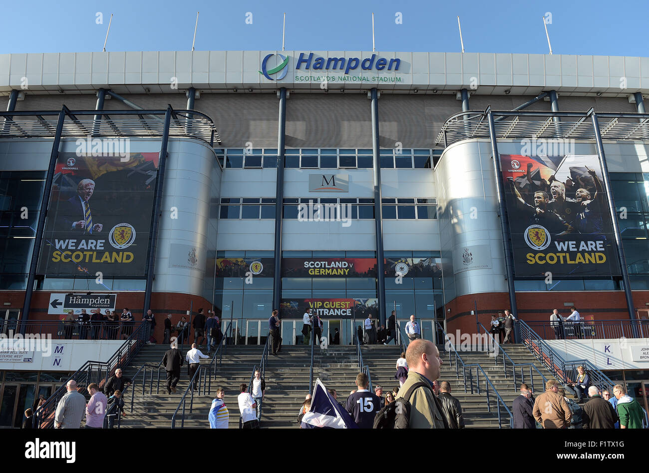 Glasgow, Britain. 07th Sep, 2015. Exterior view of the Hampden Park ...