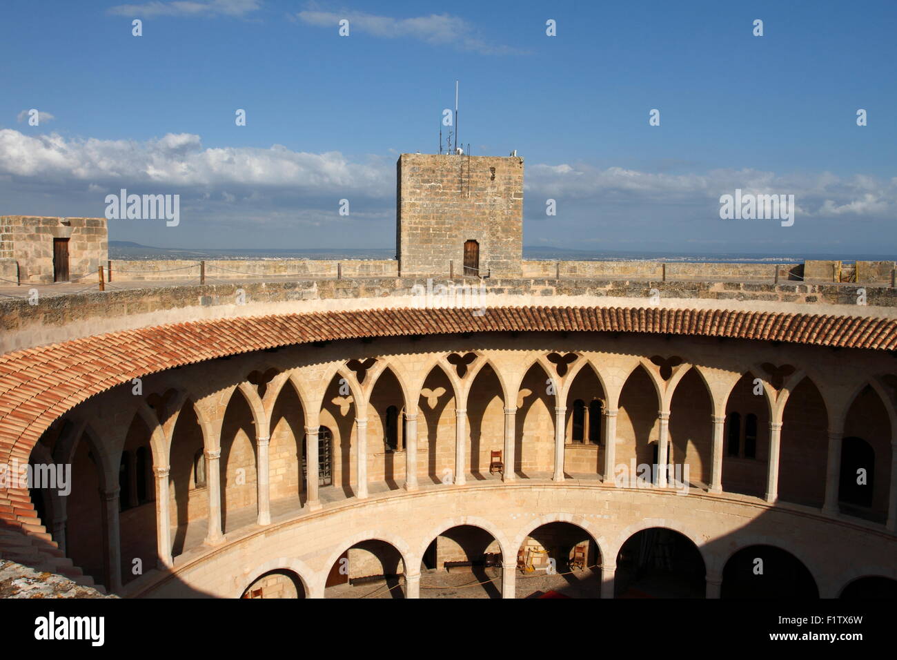 Bellver Castle details Stock Photo - Alamy