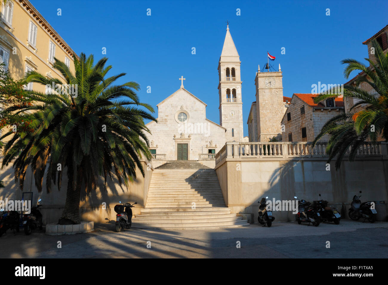 Church in Supetar town on island Brac Stock Photo - Alamy