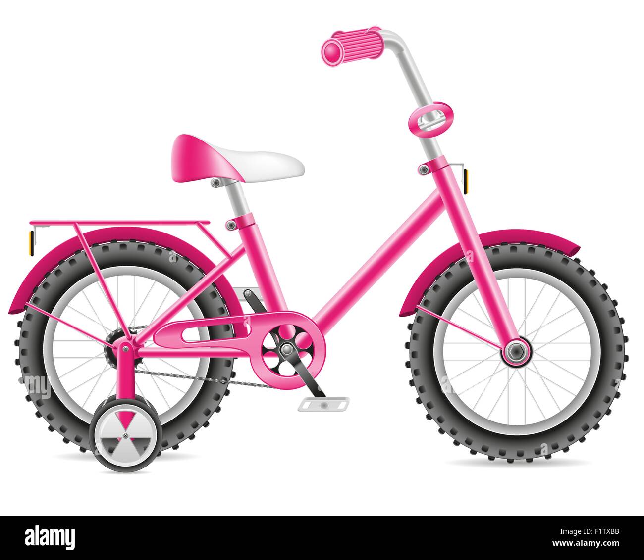 kids bicycle for a girl vector illustration isolated on white ...
