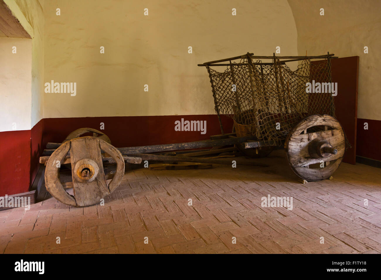 Old WAGON inside the 16th century CONVENT of CUILAPAN the former ...