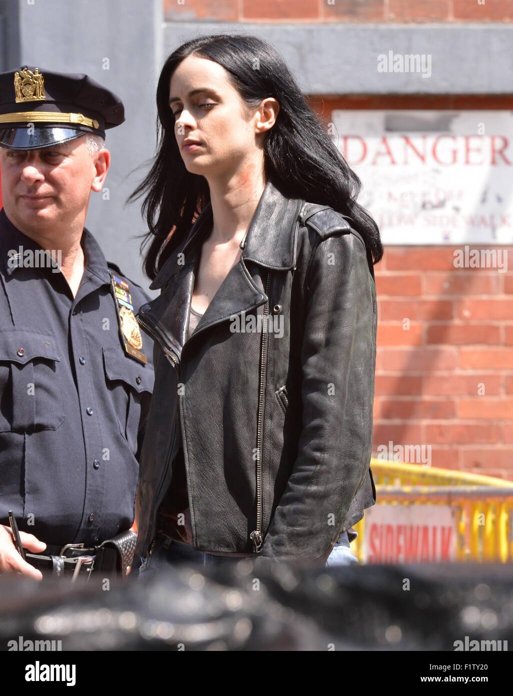 Krysten Ritter on the set of 'Jessica Jones' Featuring: Krysten Ritter ...