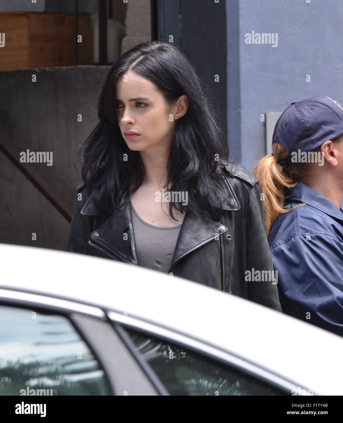 Krysten Ritter on the set of 'Jessica Jones' Featuring: Krysten Ritter ...