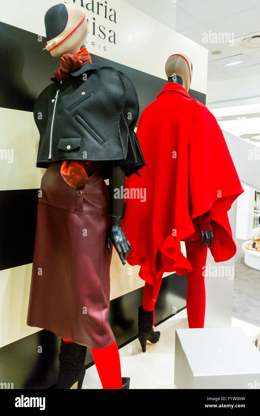 Paris, France, mannequins fashion clothes on Display in French ...