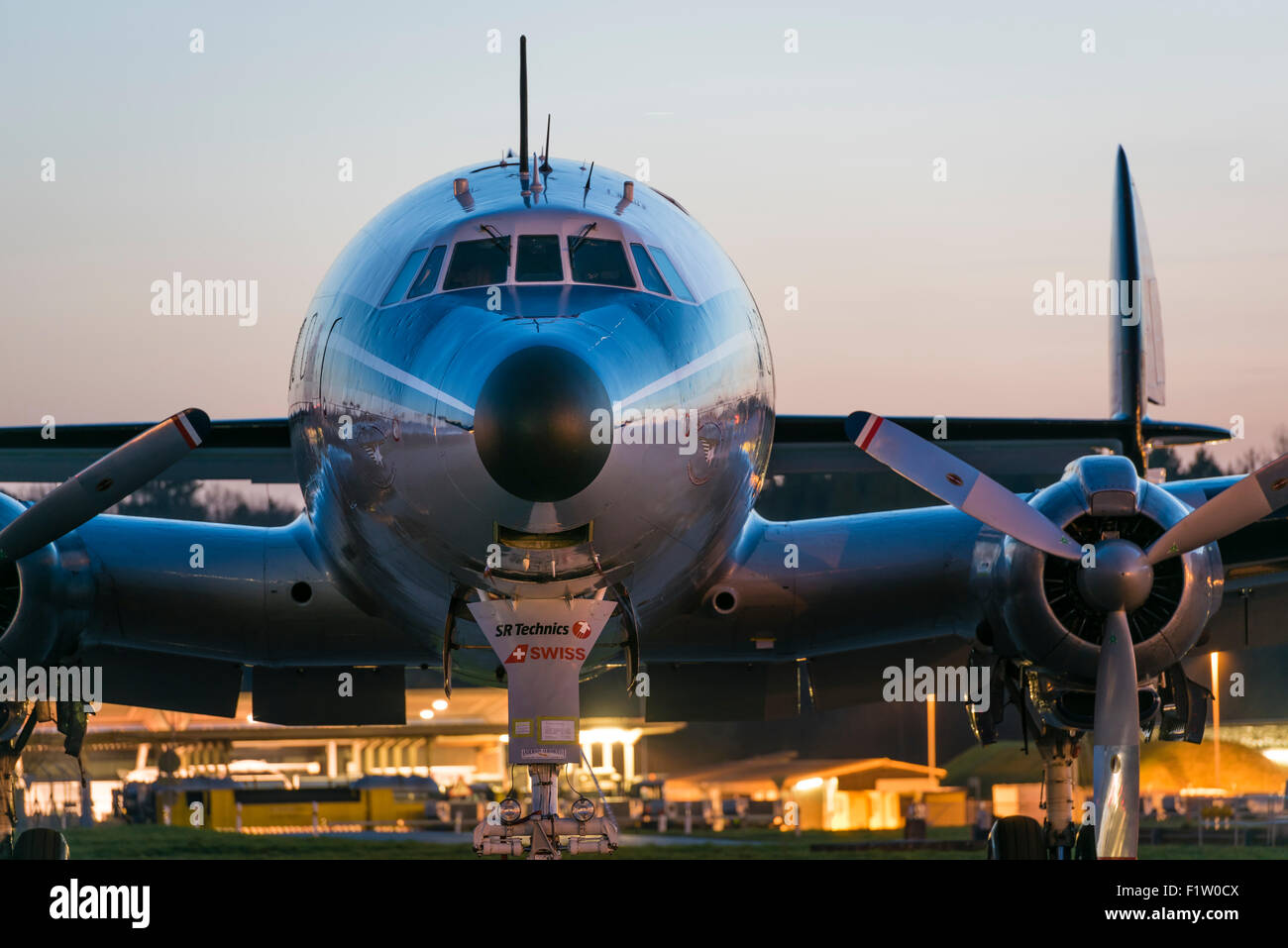 Classic vintage aircraft Lockheed L-1049 Super Constellation "HB-RSC ...