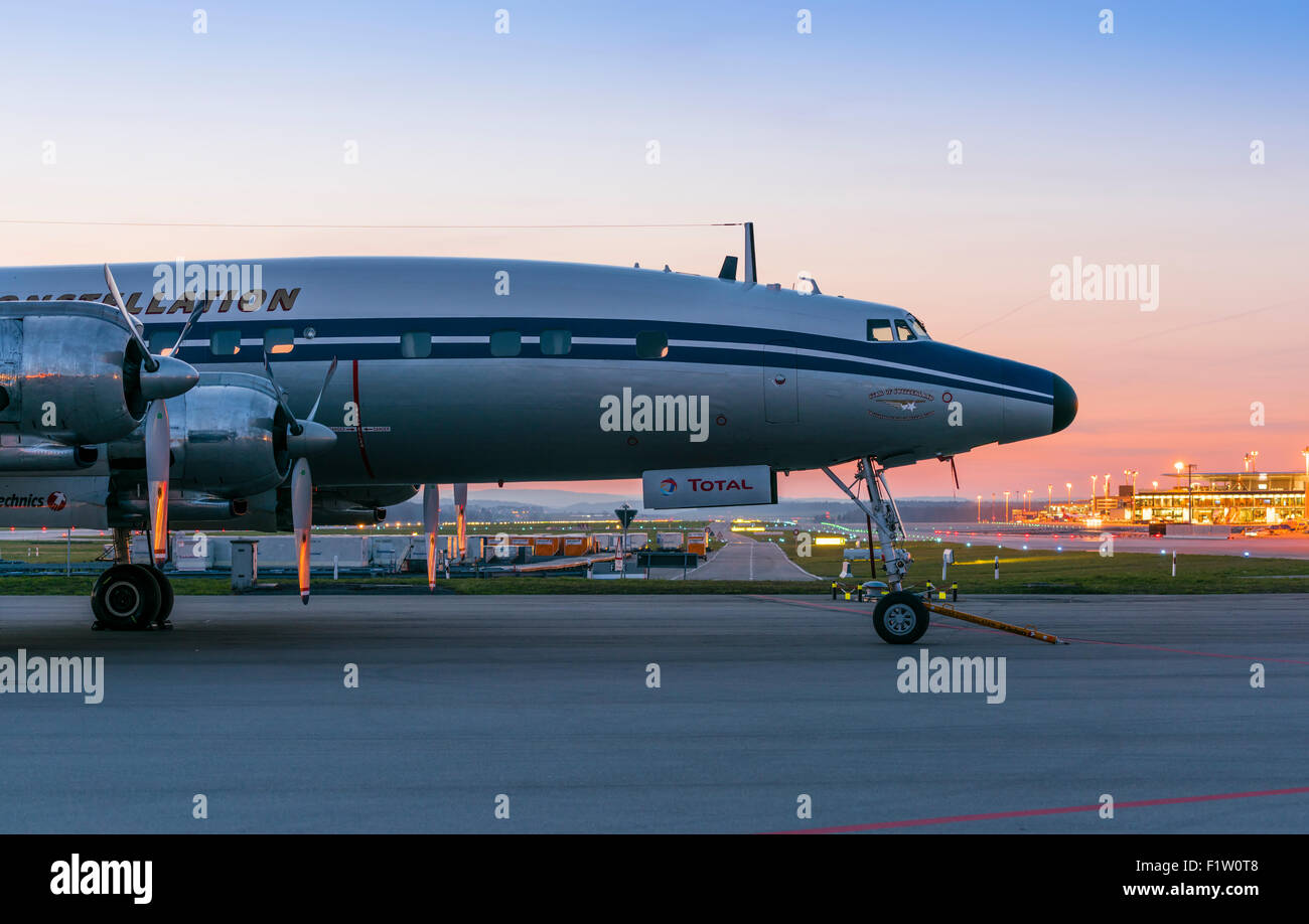 Classic vintage aircraft Lockheed L-1049 Super Constellation "HB-RSC ...