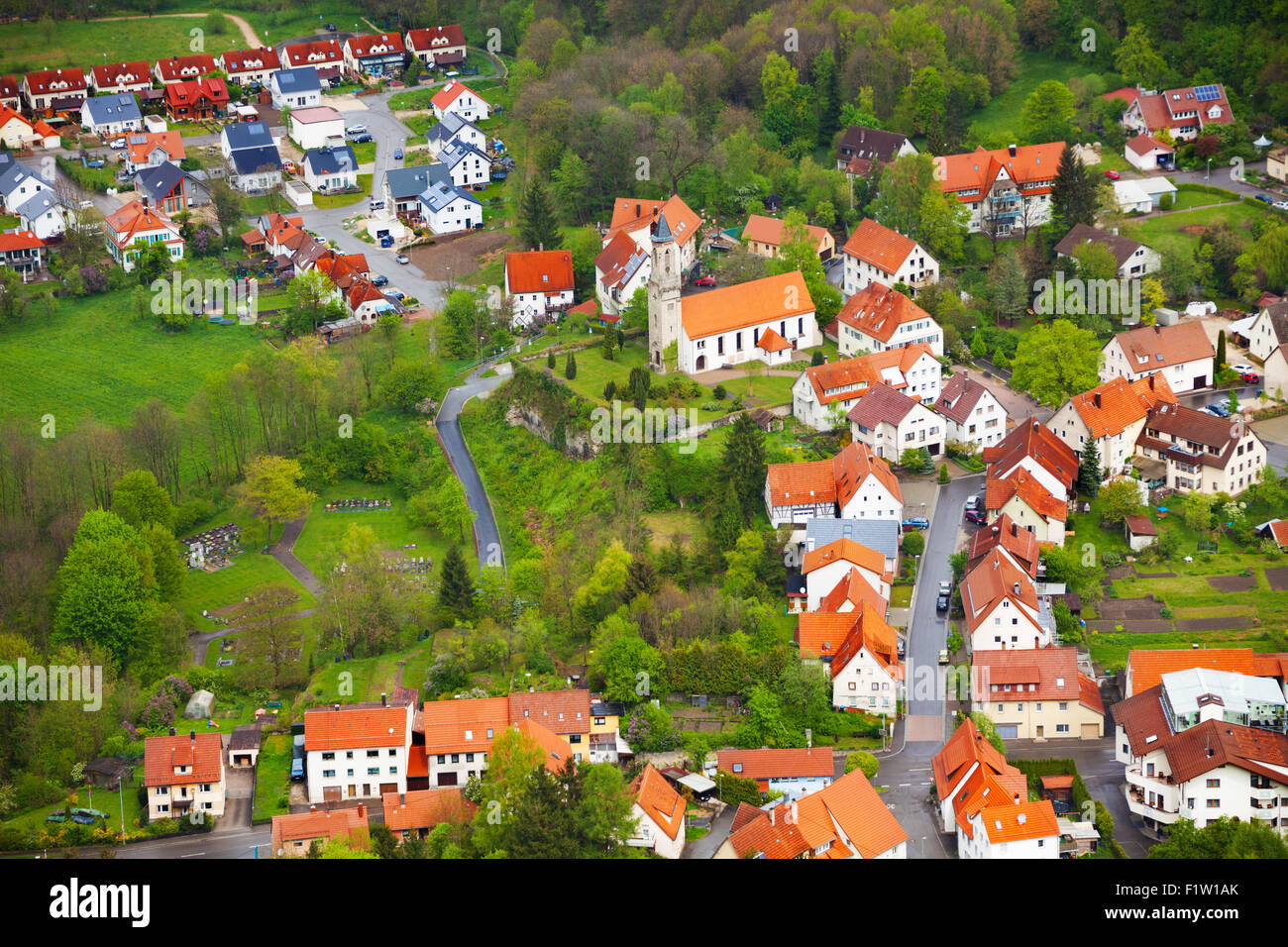 Top view of the village near Lichtenstein castle Stock Photo - Alamy