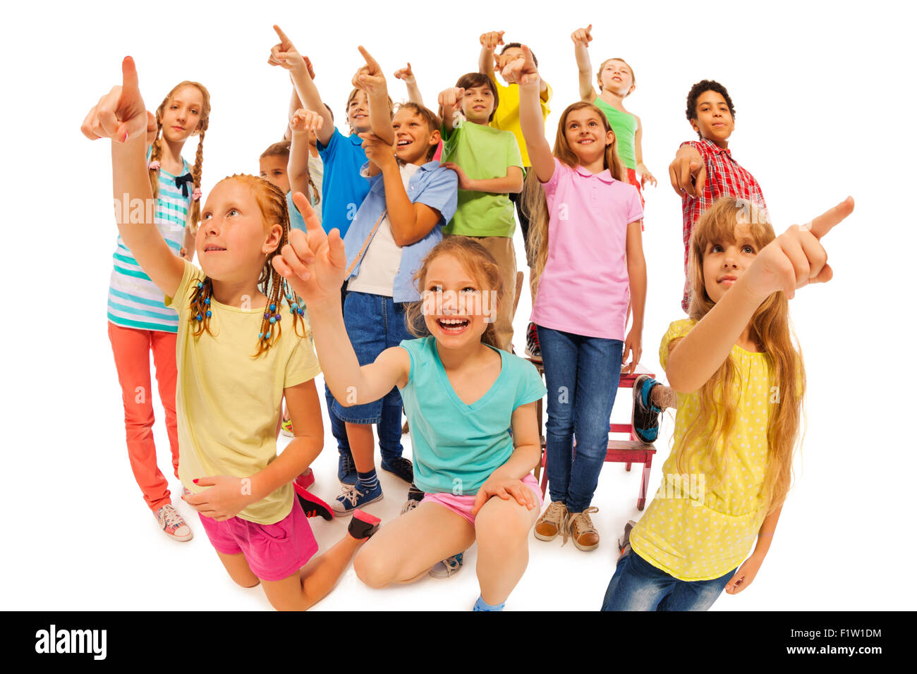 Group pointing isolated Cut Out Stock Images & Pictures - Alamy