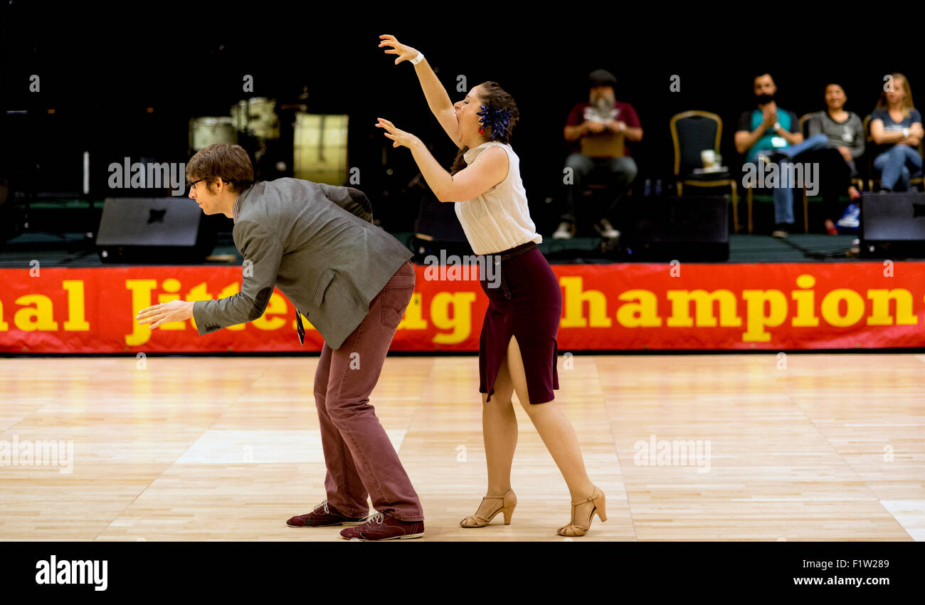 Los Angeles, California, USA. 06th Sep, 2015. Swing enthusiasts dance ...