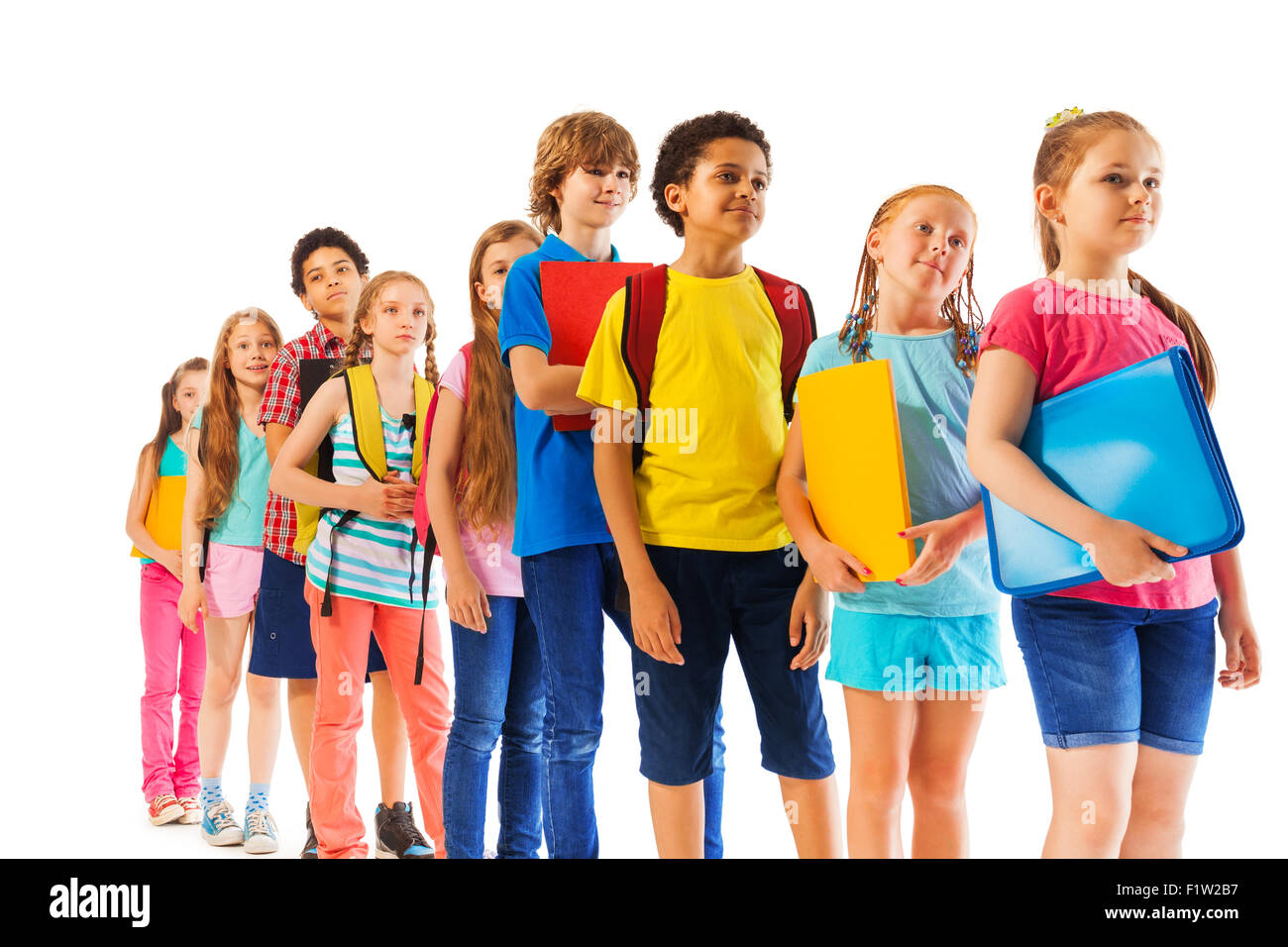 Group kids standing in line hi-res stock photography and images - Alamy